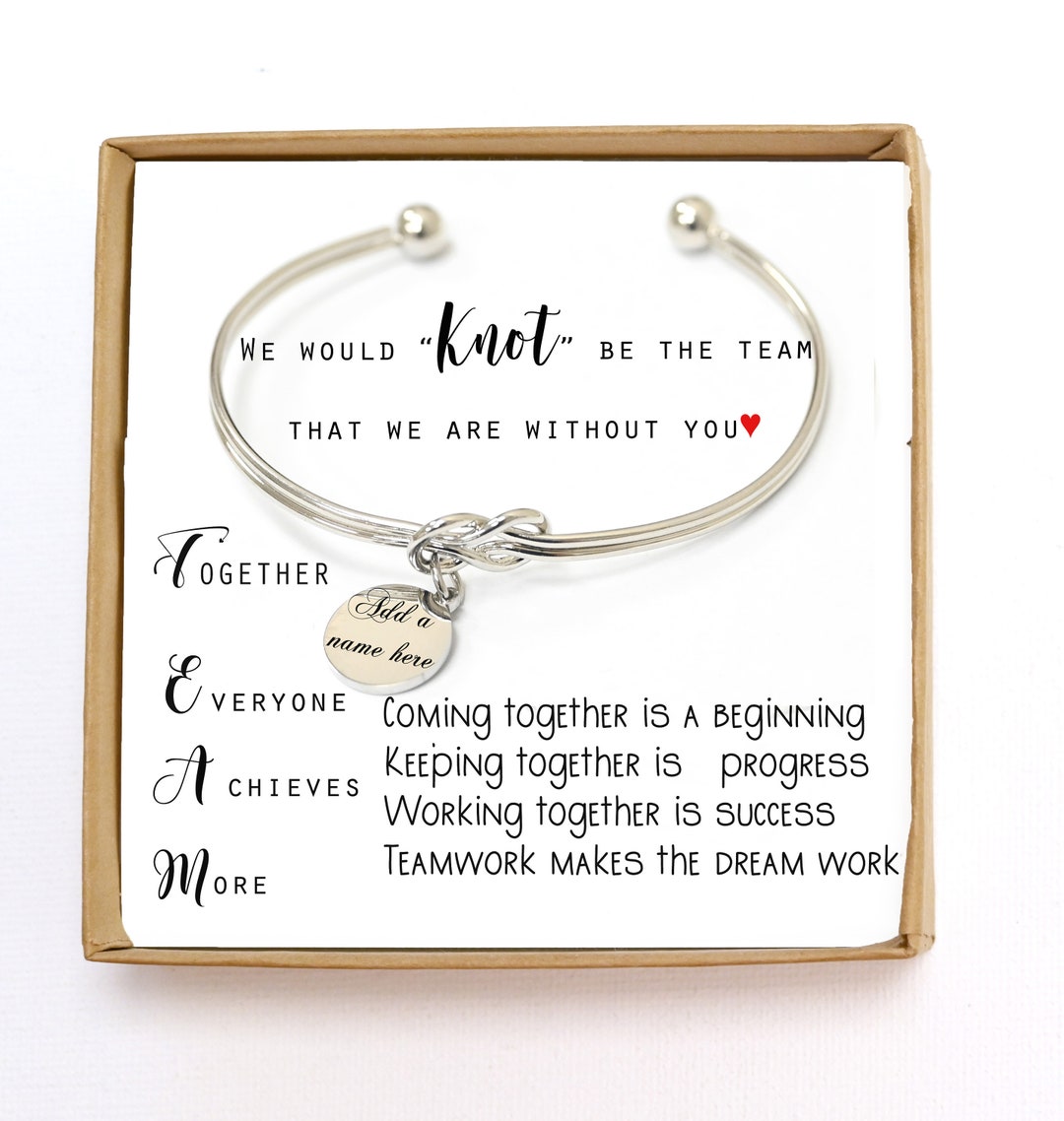 Employee Appreciation Gift Knot Bracelet Definition Office Graduation ...