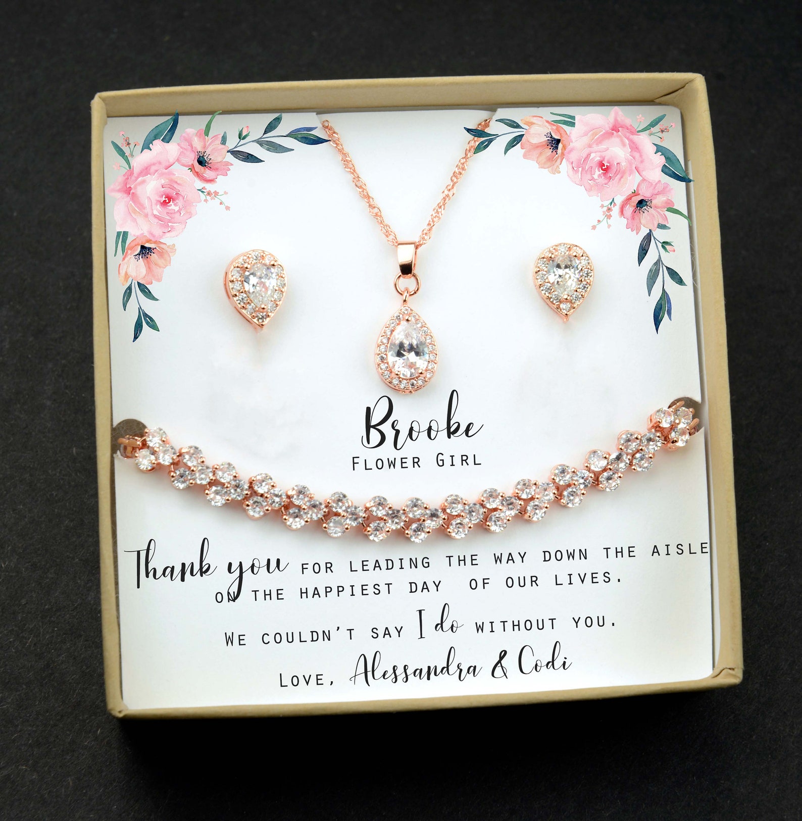 Flower Girl Jewelry Flower Necklace Flower Girl Gift Set Be My Flower ...