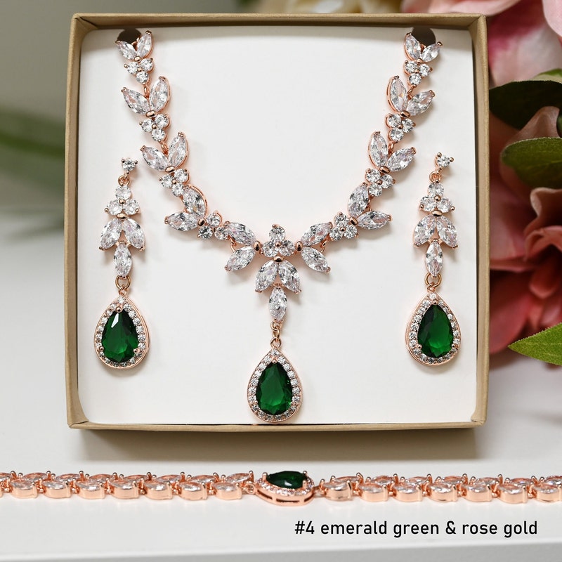 Emerald Wedding Set - Etsy