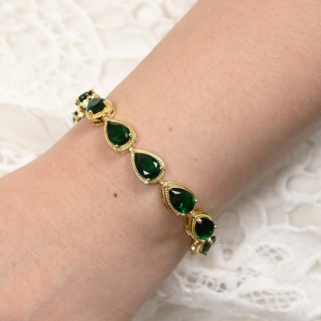 Emerald Green Bracelet Christmas Gift Bracelet Jewelry - Etsy