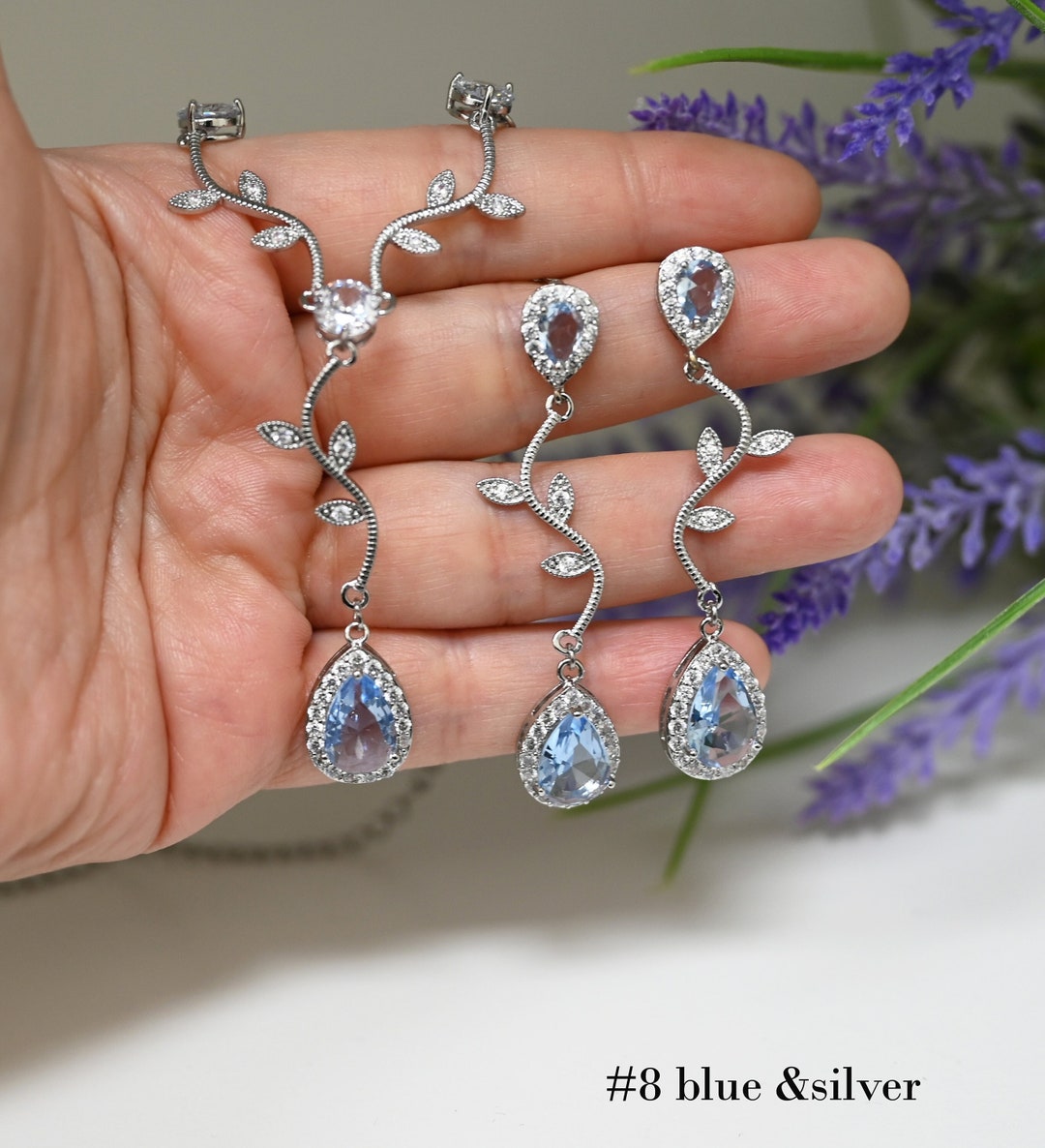 Dusty Blue 8 Light Blue Pale Blue Christmas Gift Jewelry Bridal ...