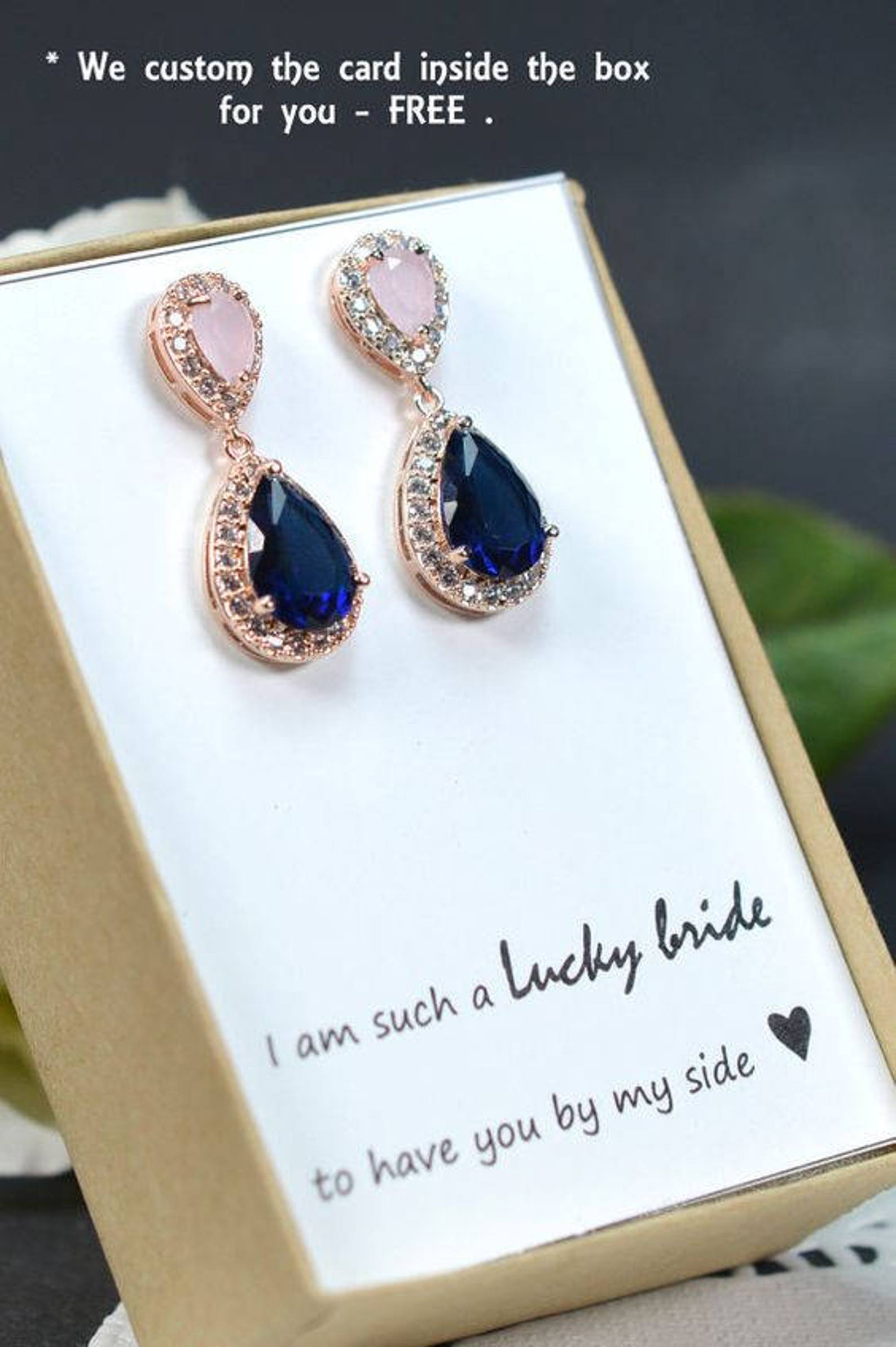CUSTOM NBP Wedding Jewelry Bridesmaid Earrings Jewelry Pink Opal Blush ...