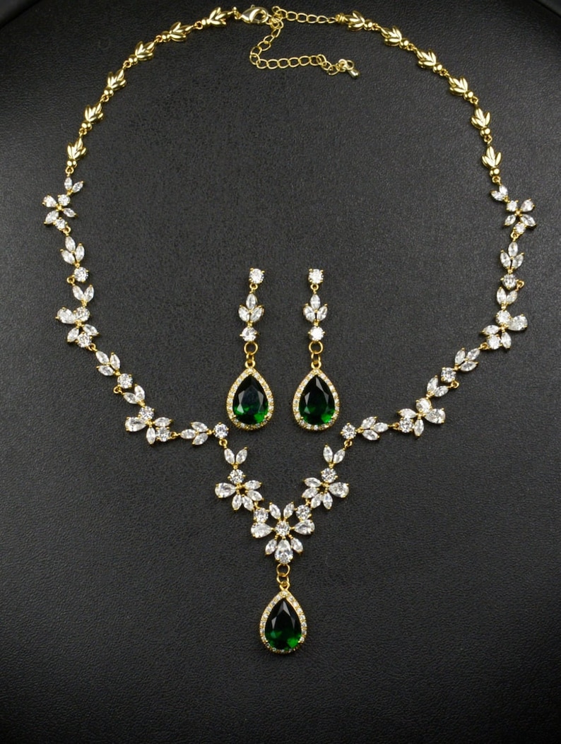 CUSTOM COLOR ,bridal Jewelry Set, Necklace and Earrings Set,bride ...
