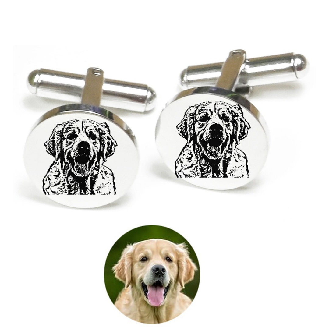 Pet Portrait Cufflinks -custom Cuff Links -memorial Cuff Links -groom ...