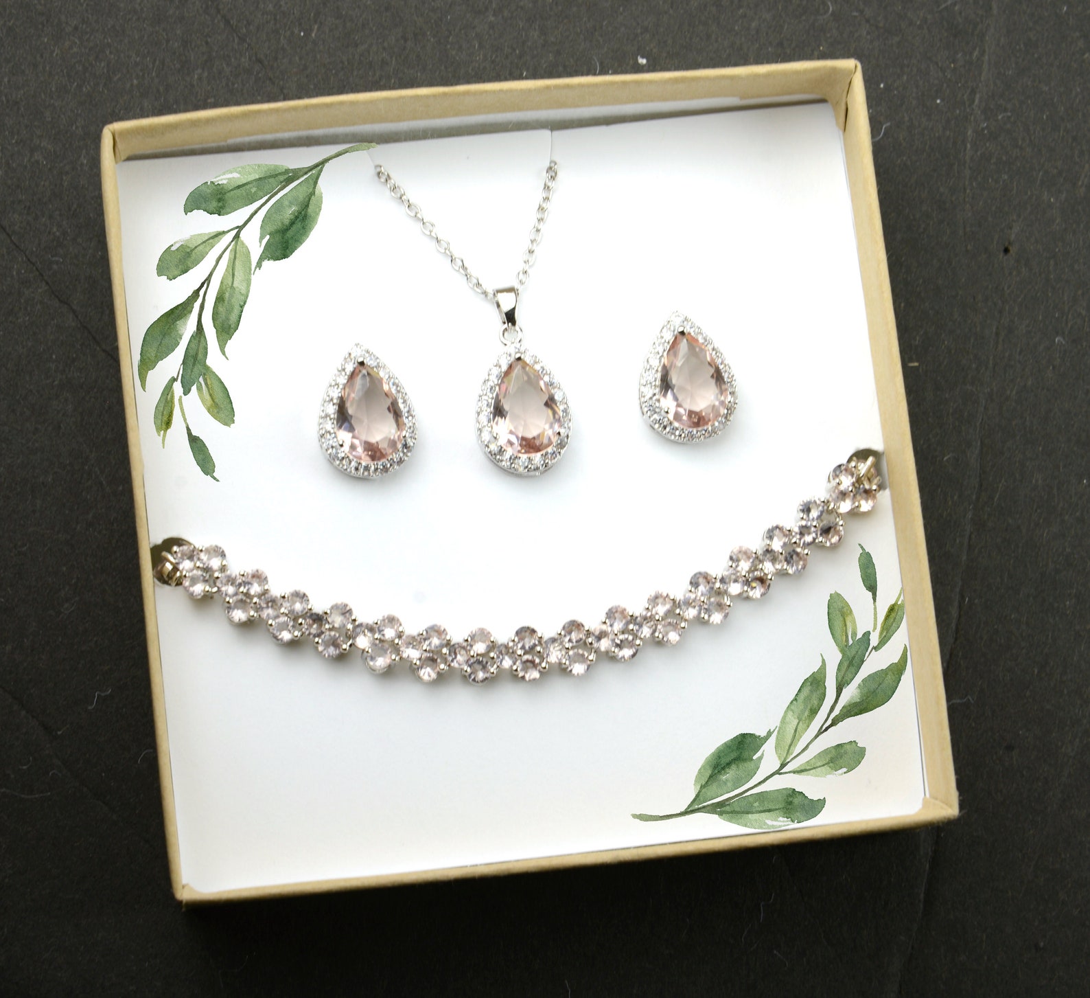 Rose Gold Dusty Pink Rustic Rust Rusty Bridesmaid Earrings Necklace ...
