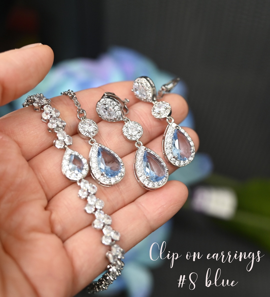 Dusty Blue #8 Light Blue Somethin Blue Clip on Non Pierced Ears ...