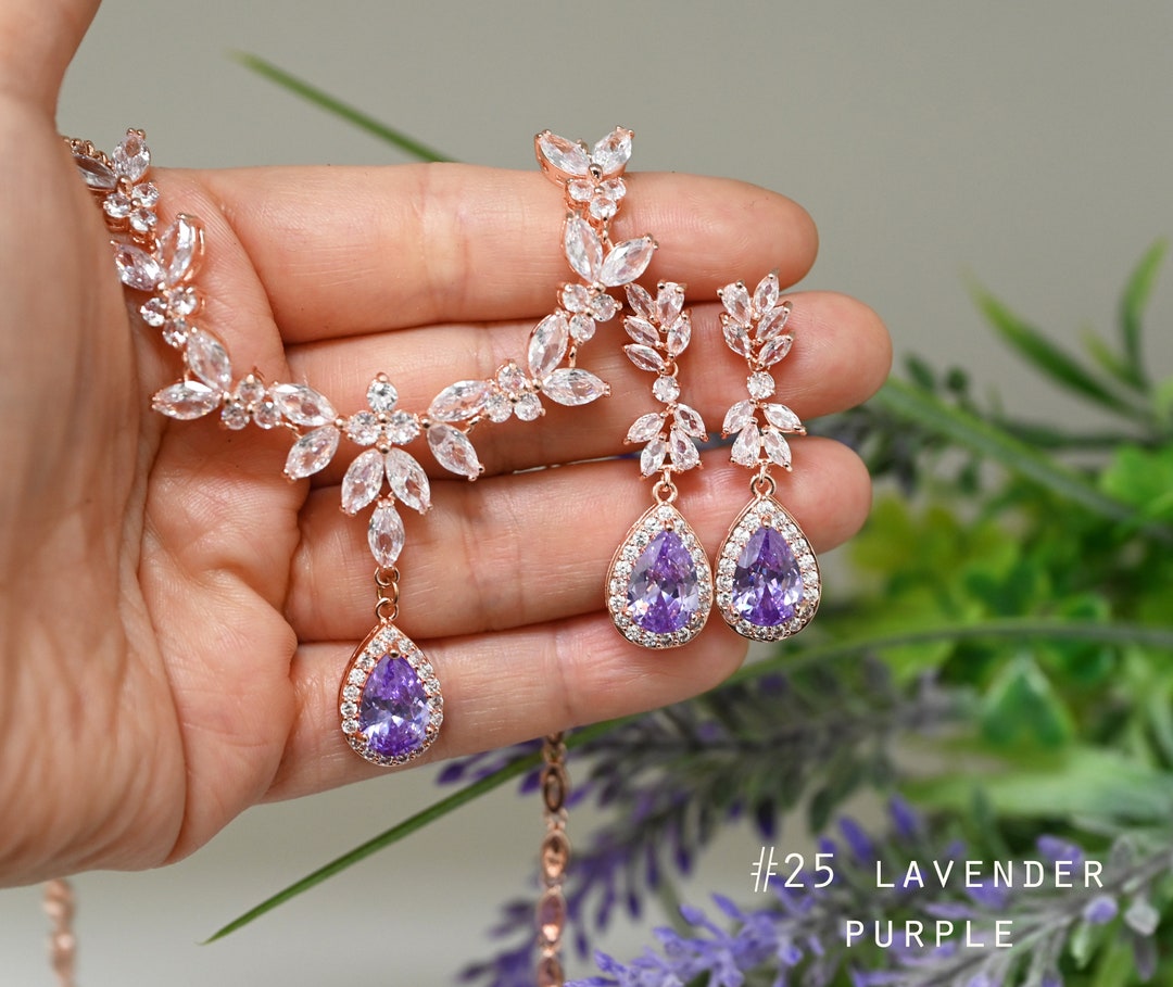 Lavender Light Purple Lilac Bridal Wedding Jewelry Bridesmaid Gift ...