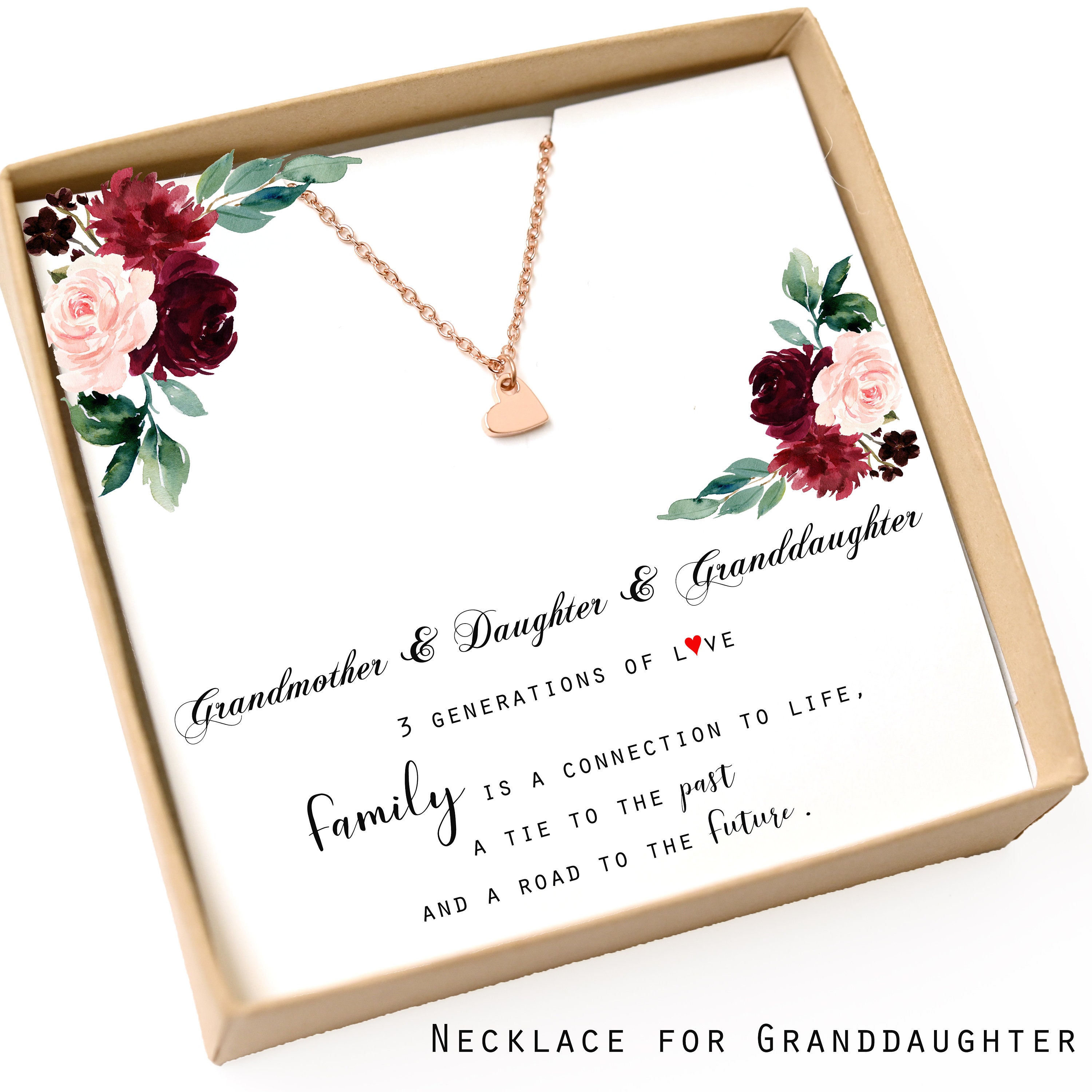 SET OF 3 NECKLACES 3 Generations of Love Gift for Her | Etsy