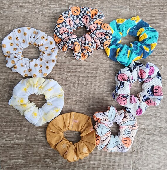 Smiley Face Scrunchie/smiles Scrunchie/sun Scrunchie/sunshine - Etsy