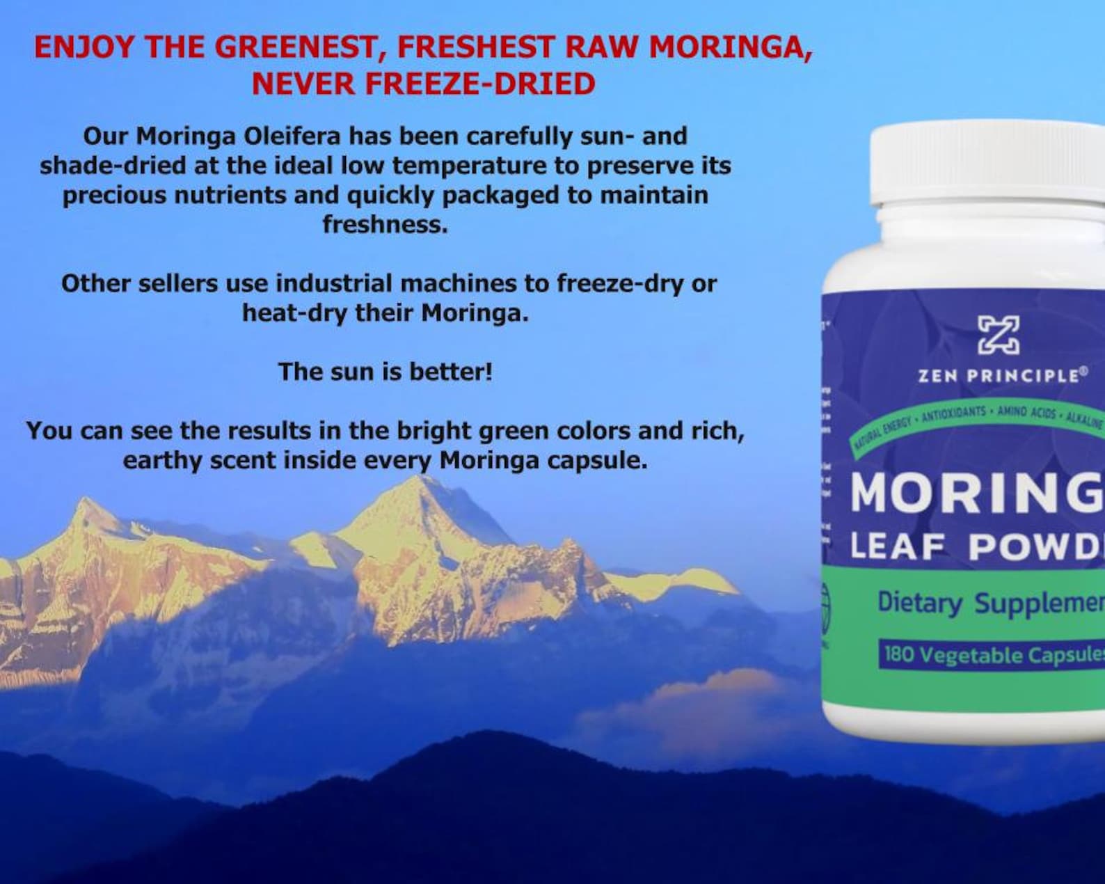 Organic Moringa Oleifera, Ultra-premium. Provides an All Natural Energy ...