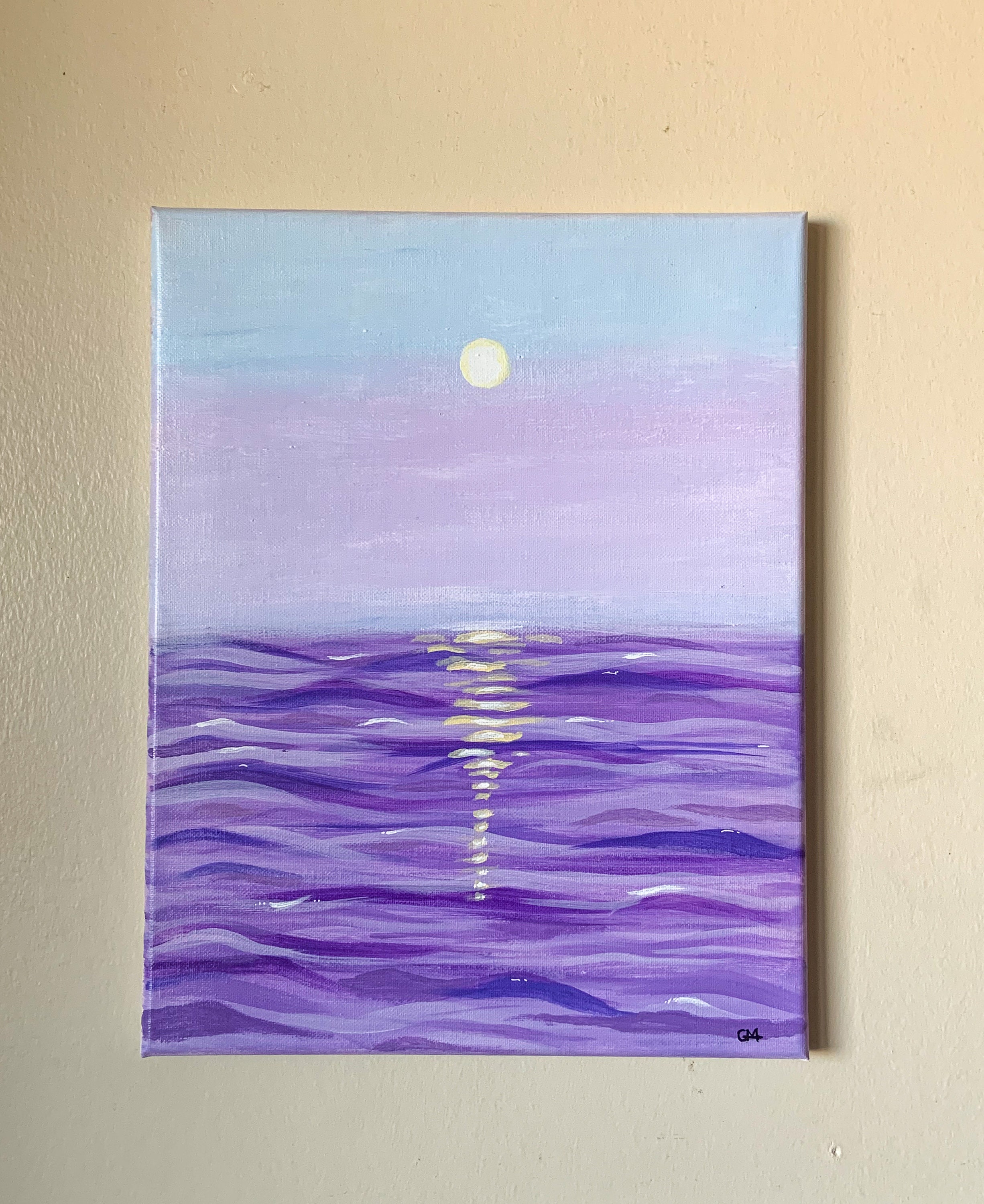 Simple Purple Sunset Painting