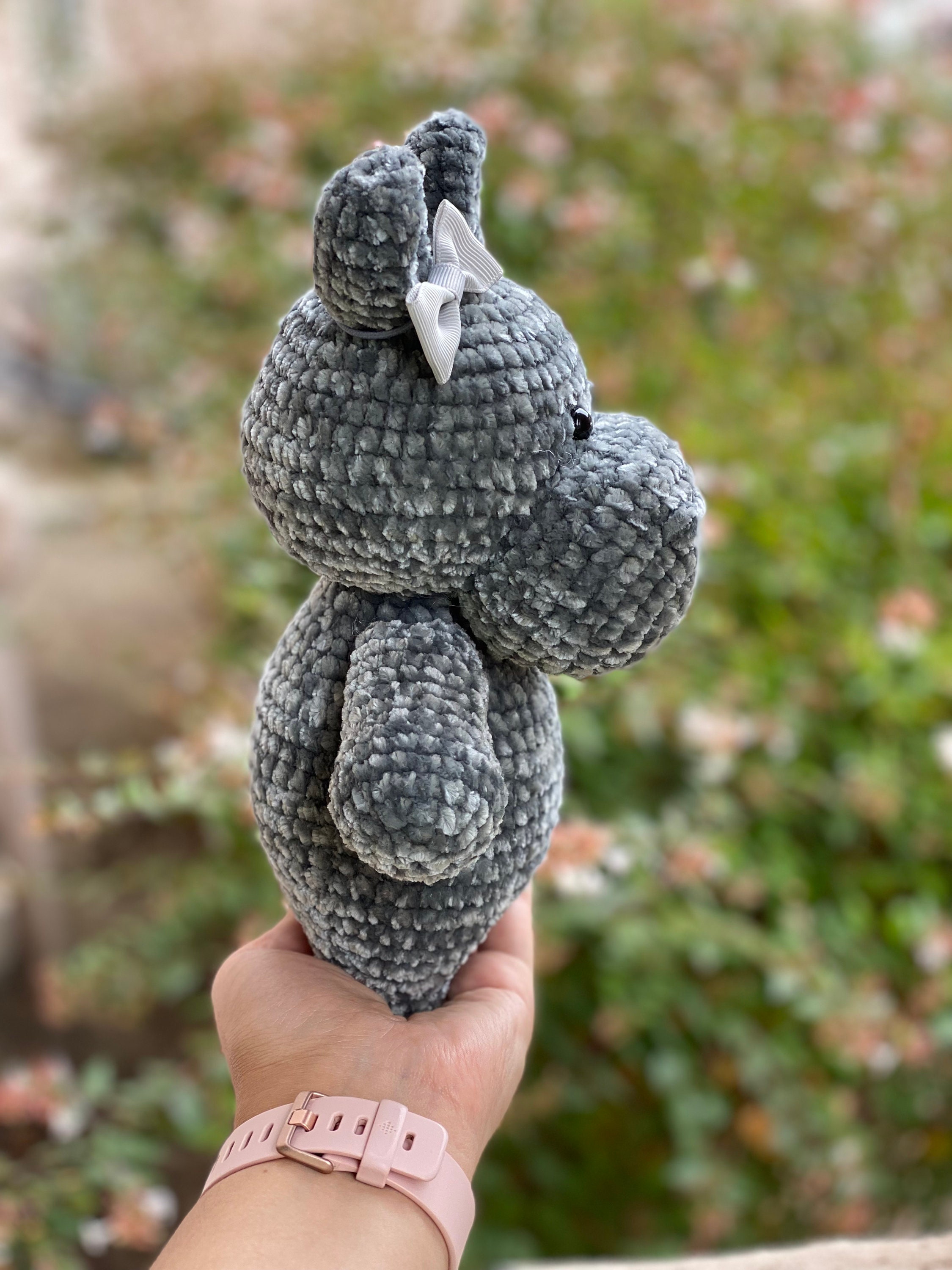Handmade Hippo / Velvet Super Soft Hippo Toy / Grey Hippo Plush ...