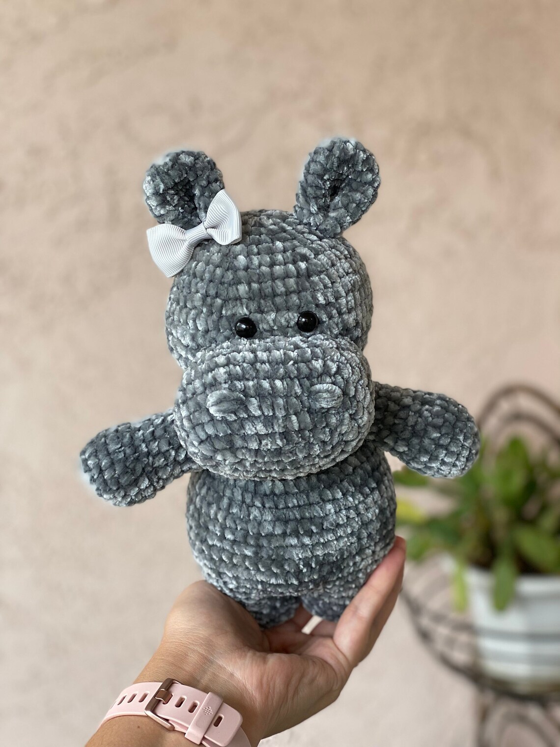 Handmade Hippo / Velvet Super Soft Hippo Toy / Grey Hippo Plush ...