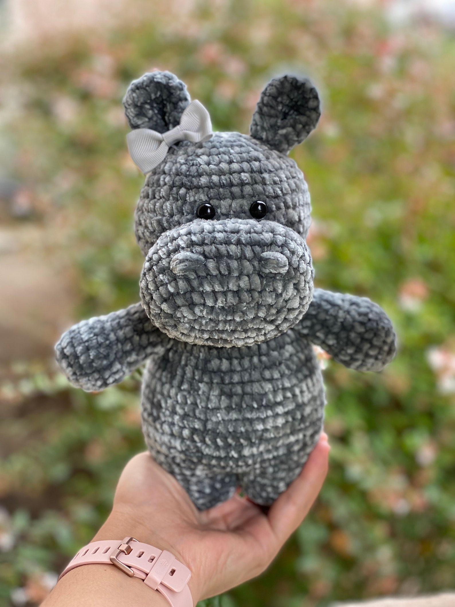 Handmade Hippo / Velvet Super Soft Hippo Toy / Grey Hippo Plush ...