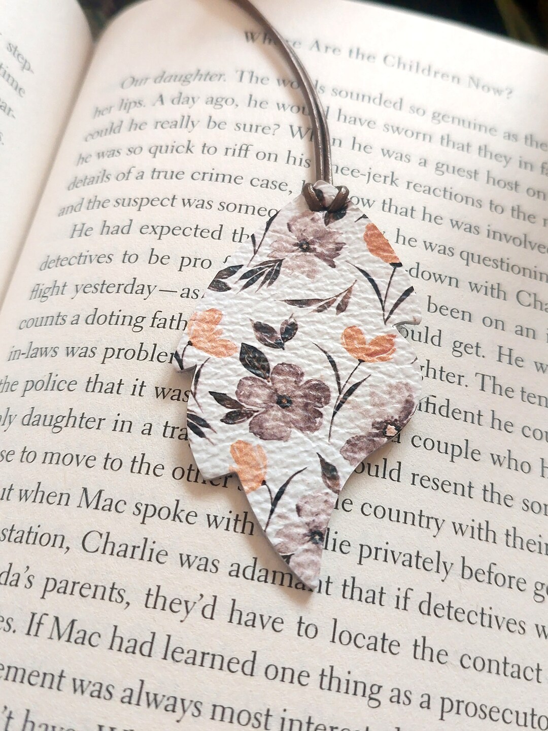 Genuine Leather Suede Bookmark Leaf, Leather Bookmarks, Gift for ...