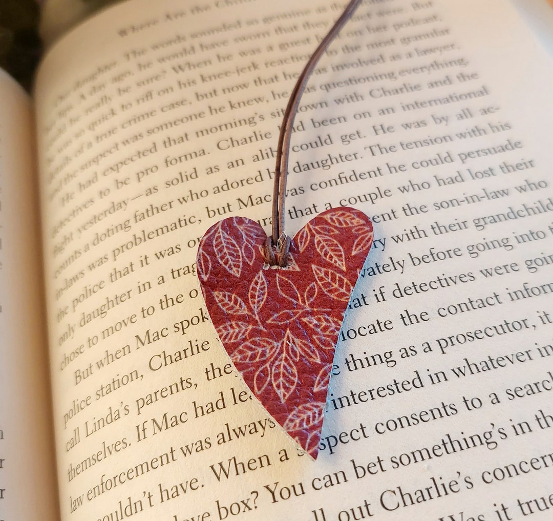 Genuine Leather Suede Bookmark - Leaf, Leather Bookmarks, Bookworm Gift ...