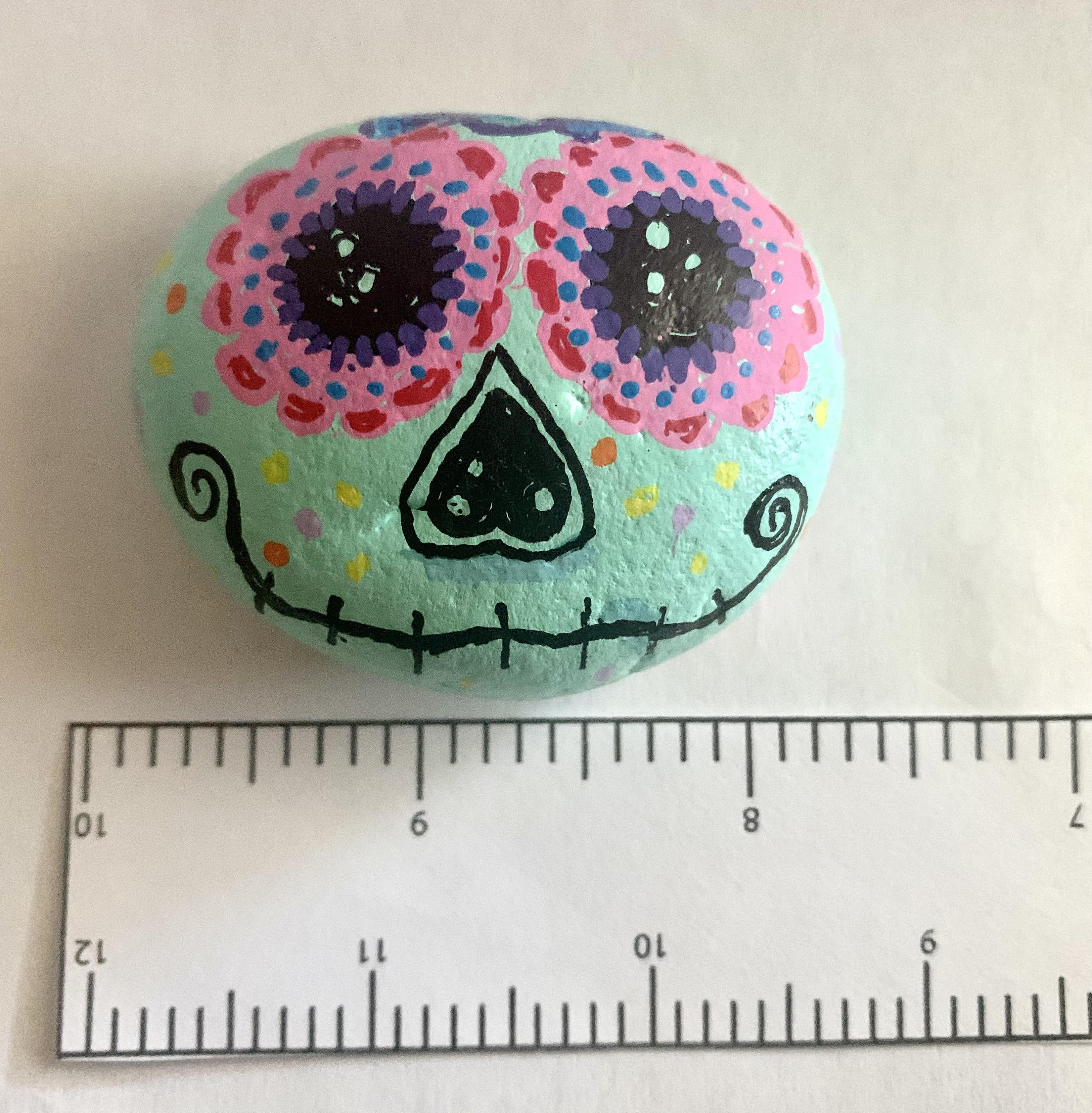 Skull Painted Rock at Irene Defilippo blog