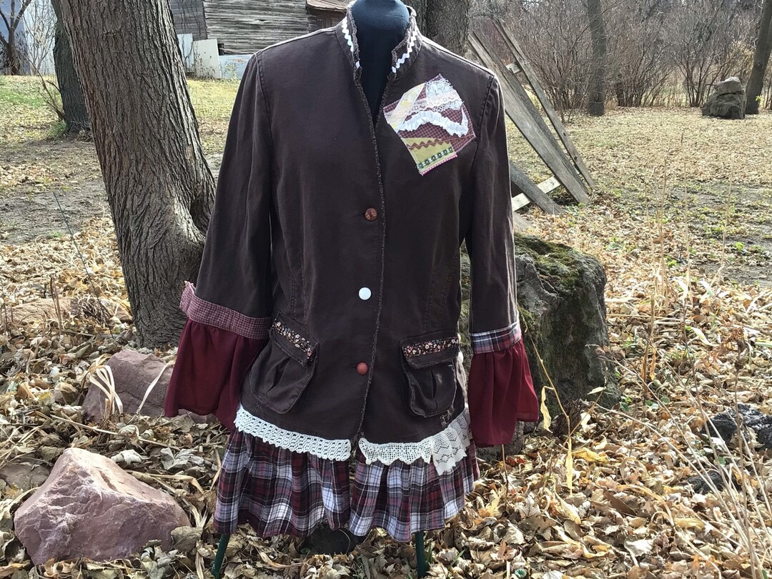 UPCYCLED Brown. Denim. Jacket/duster. Boho. Rustic. Earthy. Cozy. - Etsy