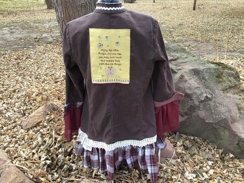 UPCYCLED Brown. Denim. Jacket/duster. Boho. Rustic. Earthy. - Etsy