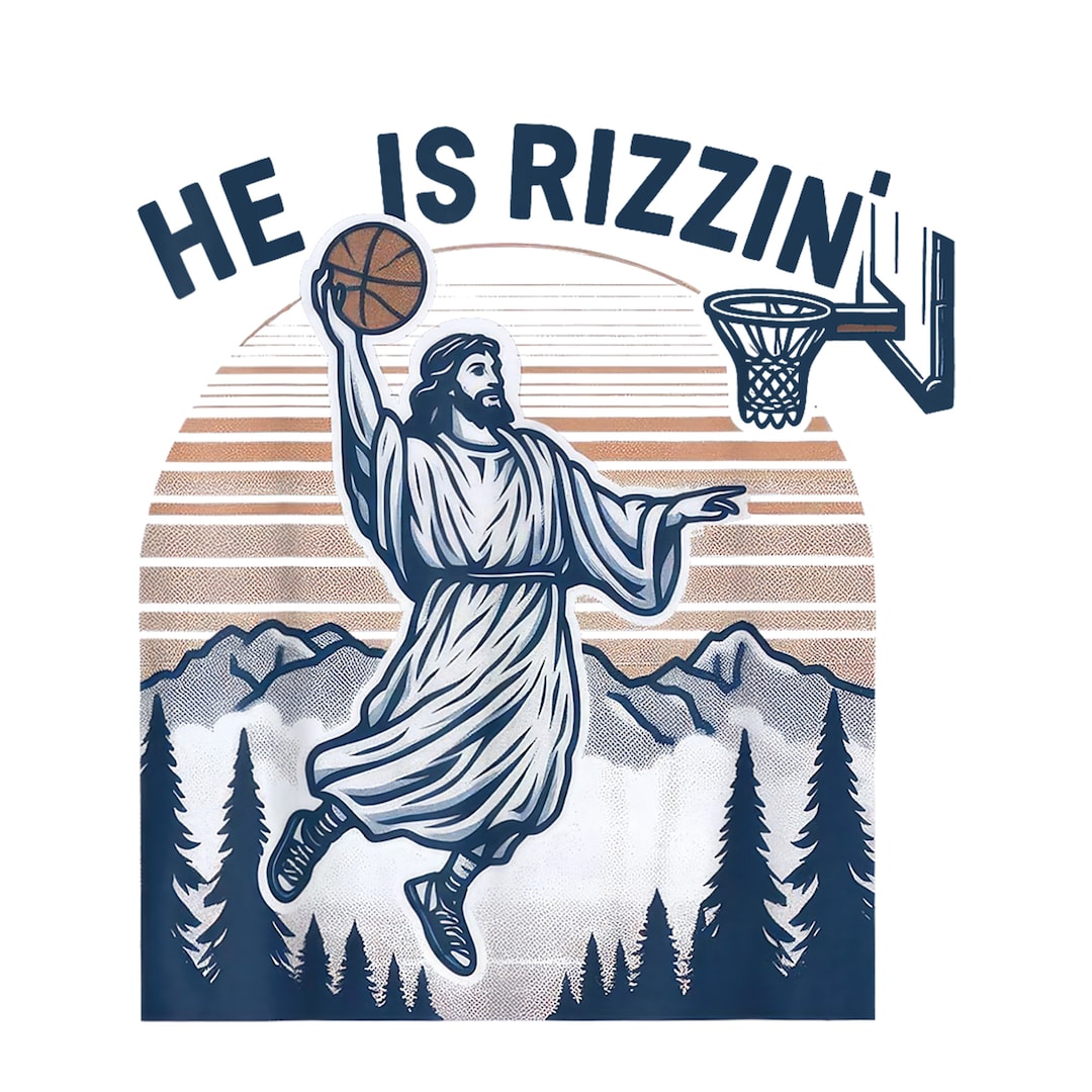 He is Risen Funny Easter Png, Jesus Playing Basketball Png, Retro Y2K ...