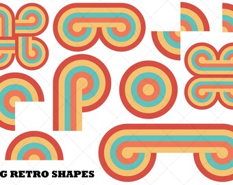 Retro Design Elements: Png Vintage Graphics Bundle (digital Download ...