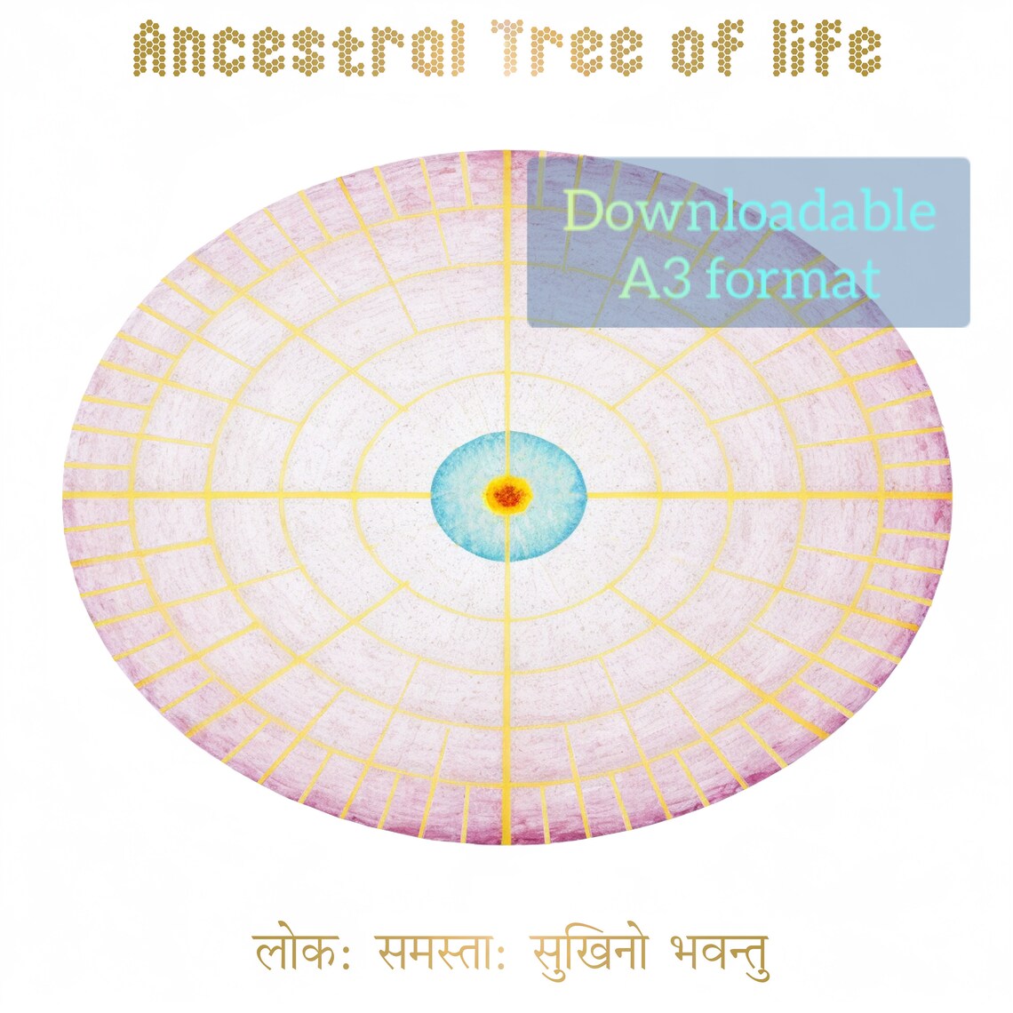 Family Tree Template - Circular Six Generations A3 - Etsy