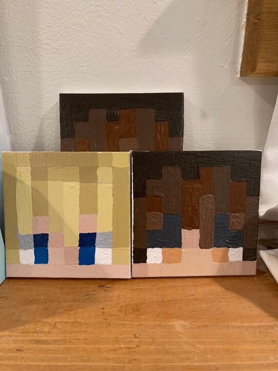 Custom Minecraft painting mcyt | Etsy