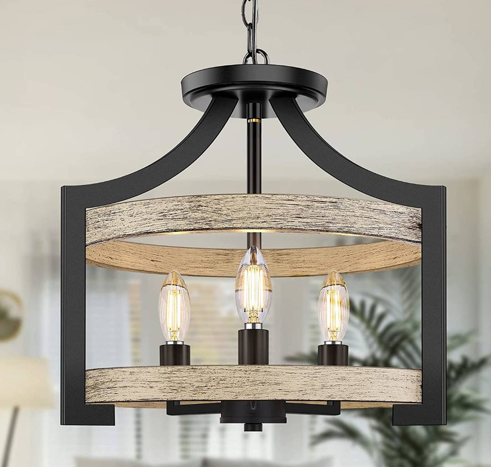 3-light Rustic Farmhouse Pendant Hanging Light Farmhouse - Etsy