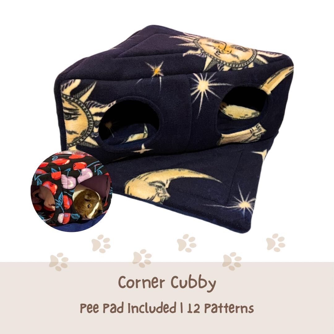 Fleece Corner Cubby | Washable Small Pet Hideouts & Beds | for Guinea ...