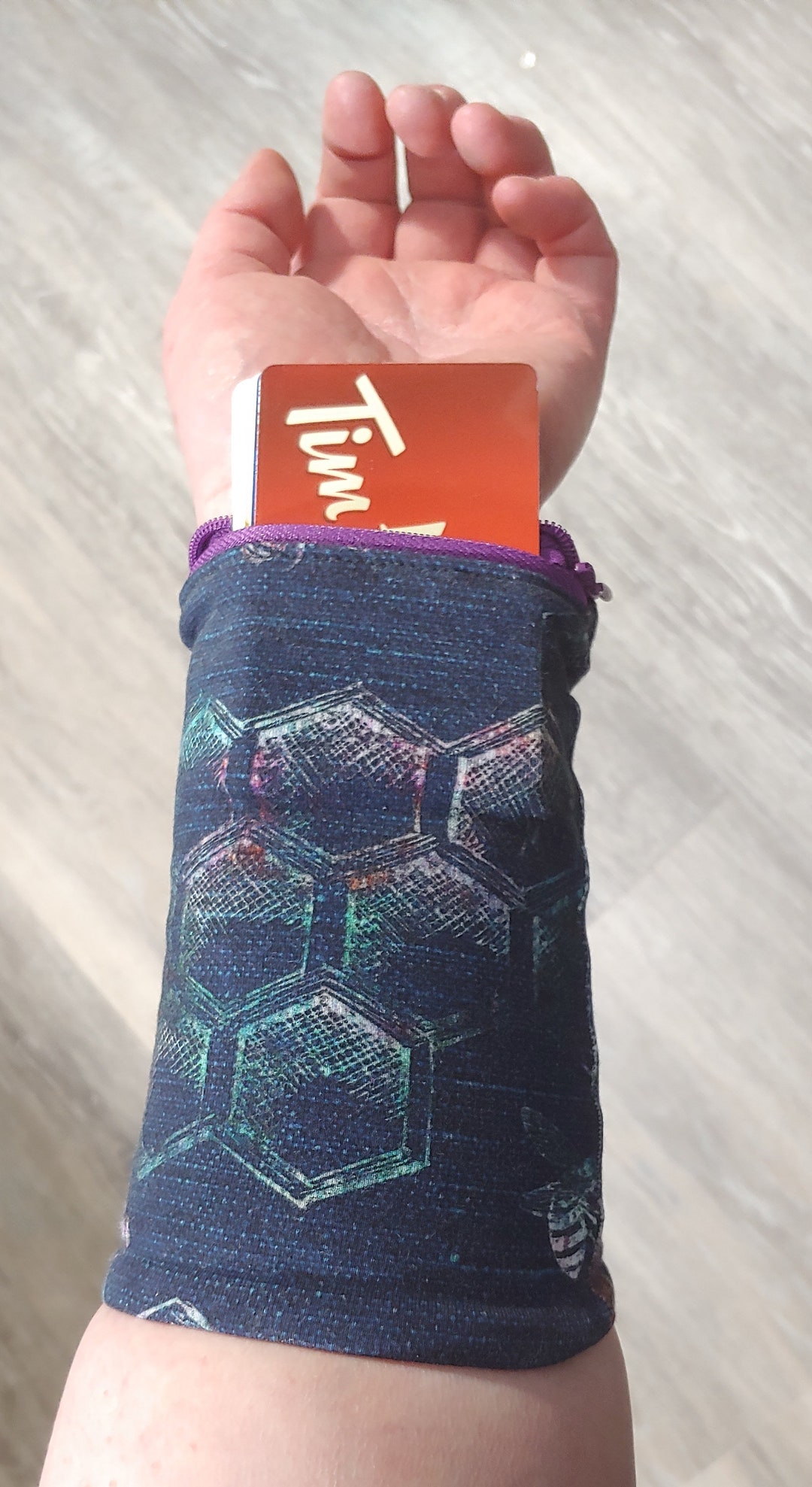 Wrist Wallet, Bee Honeycomb Wrist Wallet, Ring Holder, Running Wallet ...