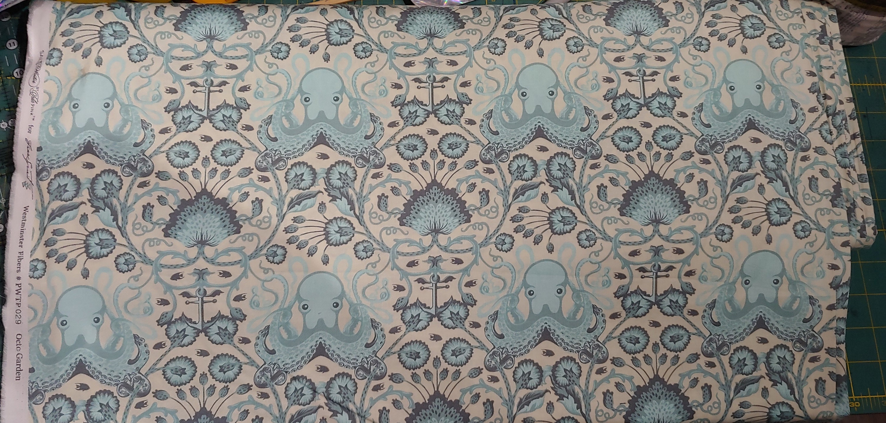 Rare OOP Tula Pink Octogarden, Saltwater, Octopus, Free Spirit Fabric ...