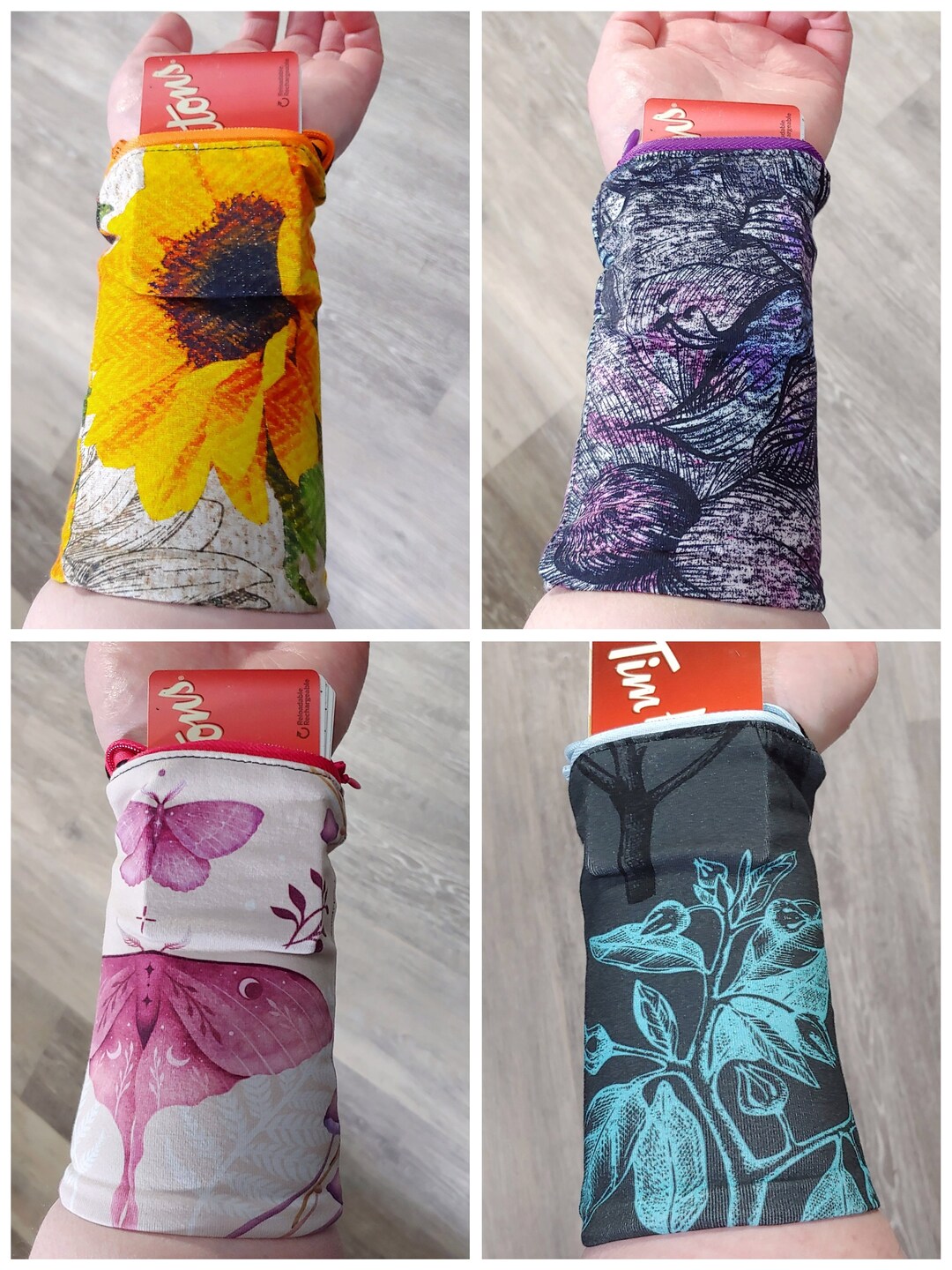 Custom Wrist Wallet, Wrist Wallet, Gym Wallet, Ring Holder, Sunflower ...