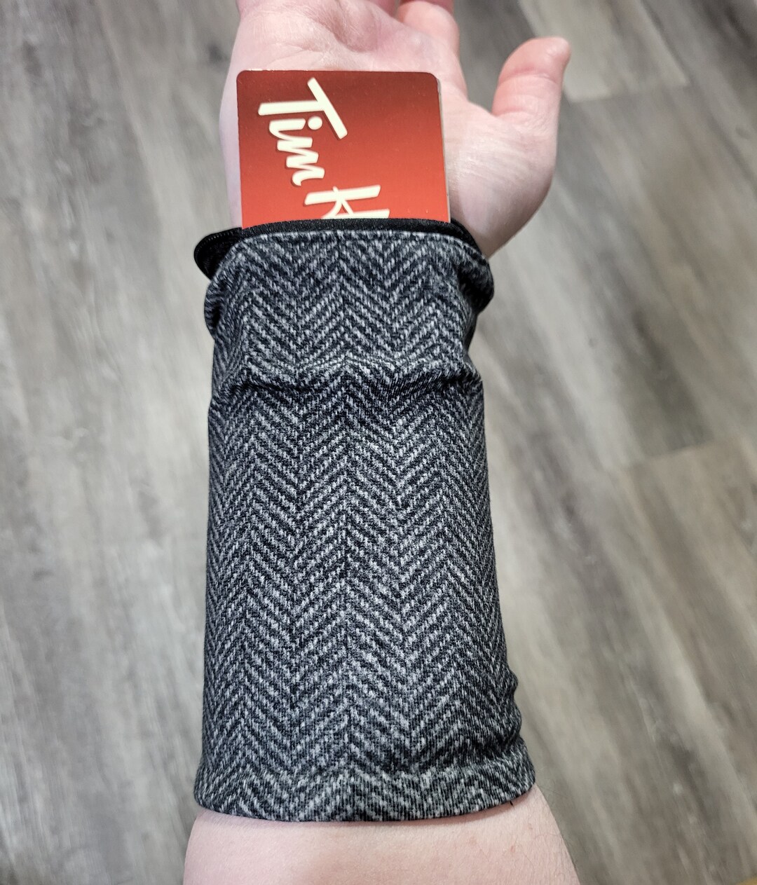 Wrist Wallet, Herringbone Look Wrist Wallet, Running Wallet, Ring ...