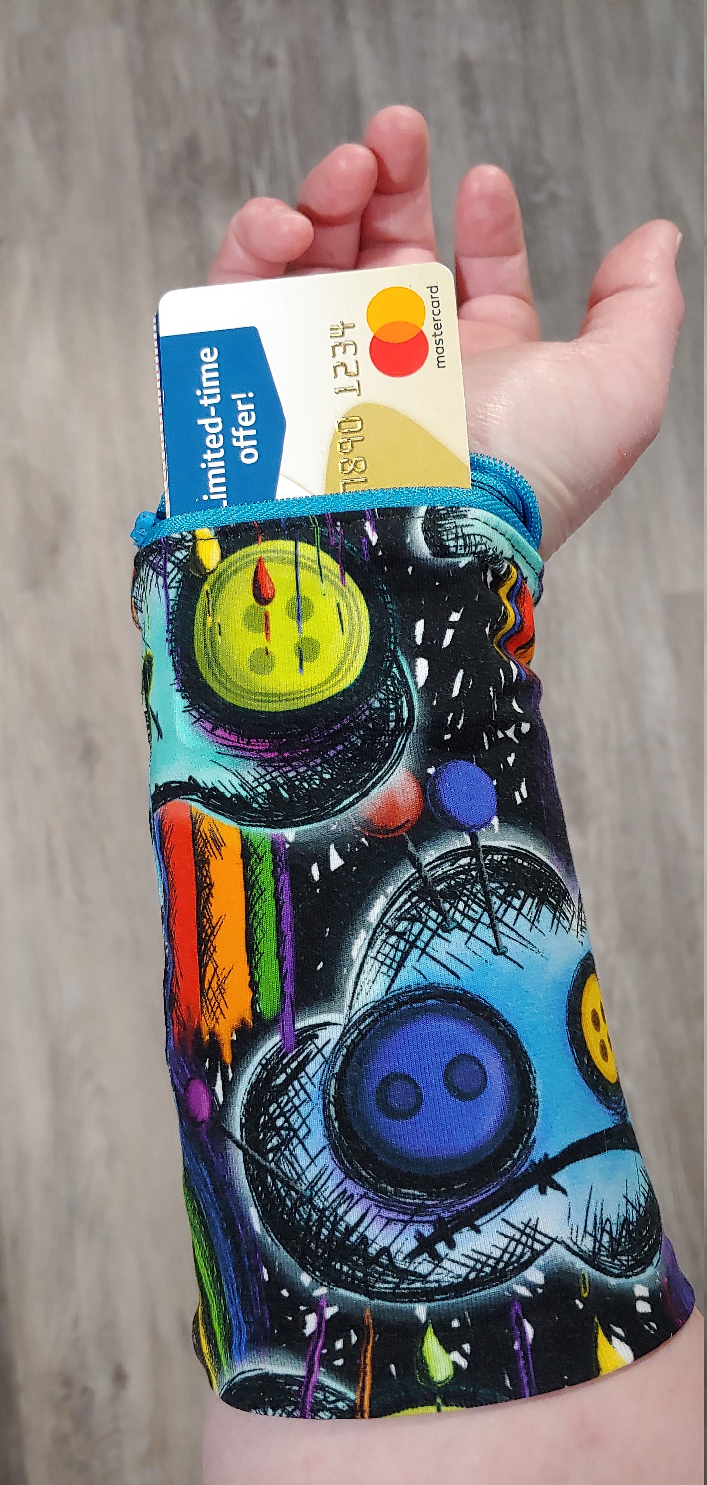 Wrist Wallet, Rainbow Cloud Wrist Wallet, Running Wallet, Wrist Cuff ...