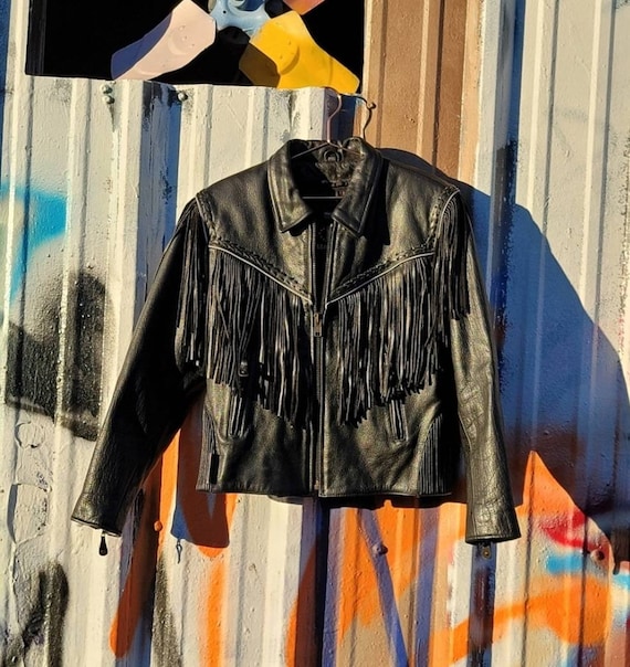 Vintage fringe leather motorcycle - Gem