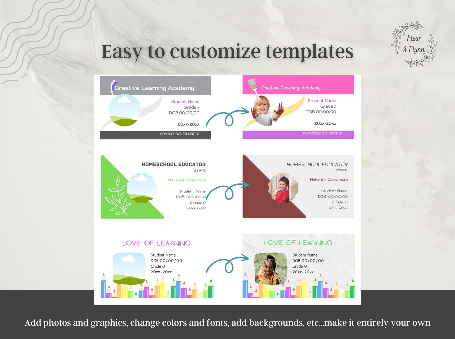 Homeschool ID Cards Printable, Canva Template Homeschool Teacher and ...