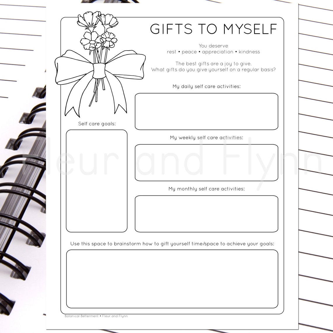 Self Care Printable Worksheet Prioritizing Myself, Self Love Activity ...