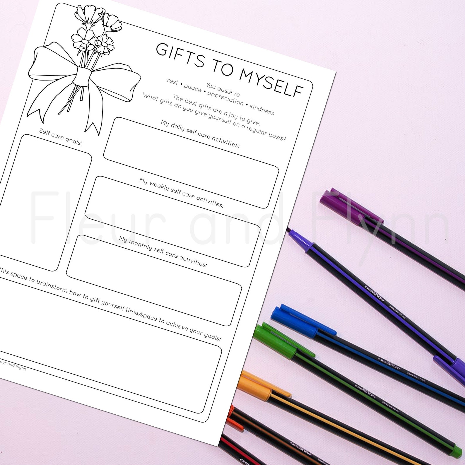 Self Care Printable Worksheet Prioritizing Myself, Self Love Activity ...