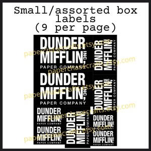 Dunder Mifflin Paper Box Labels | Office Party | Dunder Mifflin Signs ...