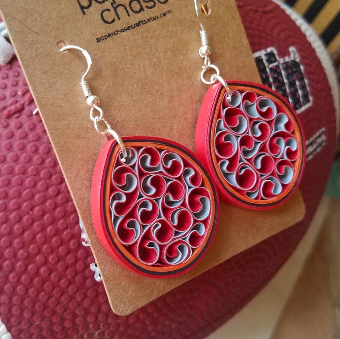 Tampa Bay Football Earring, Game Day Gear, Fan Gifts for Her, Quilled ...