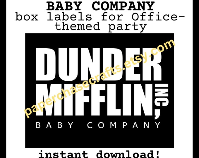 The Office - Dunder Mifflin Box Labels - Digital Download - 3 Size ...