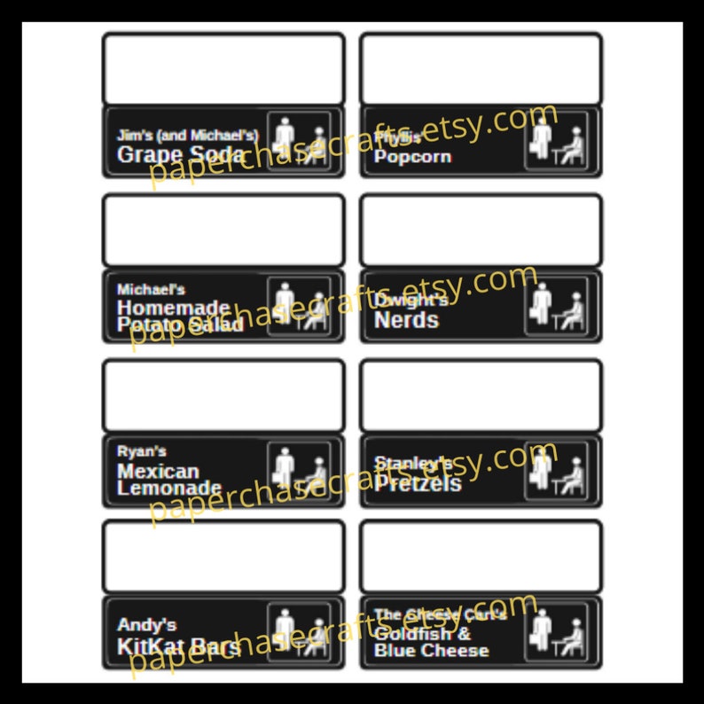 The Office Party Food Labels Office Party Table Tents Food - Etsy