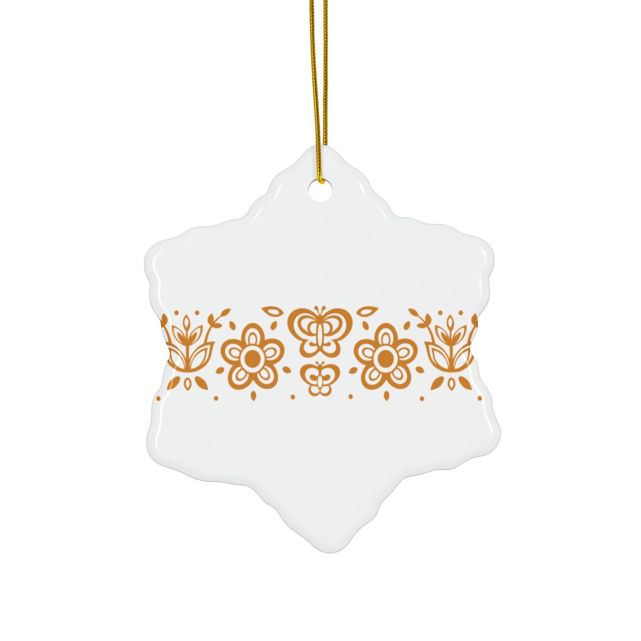 Corningware Corelle Butterfly Gold Christmas Ornament, Ceramic Heart ...