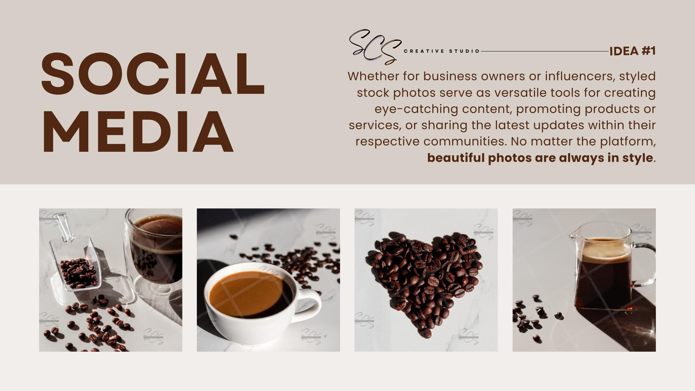 Glass Coffee Mug & Coffee Beans Styled Stock Photo | Lifestyle Styled ...