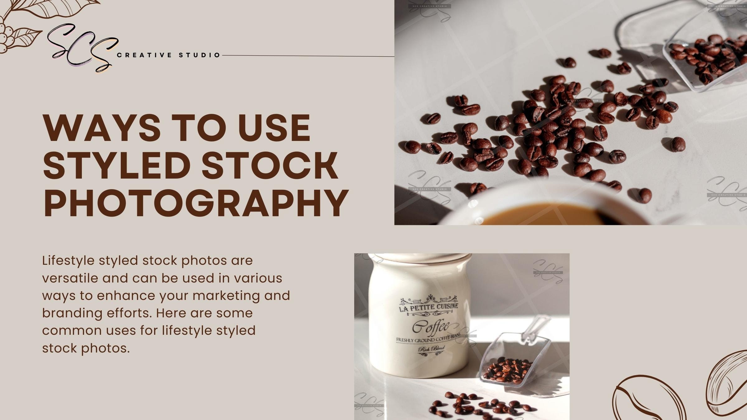 Glass Coffee Mug & Coffee Beans Styled Stock Photo | Lifestyle Styled ...