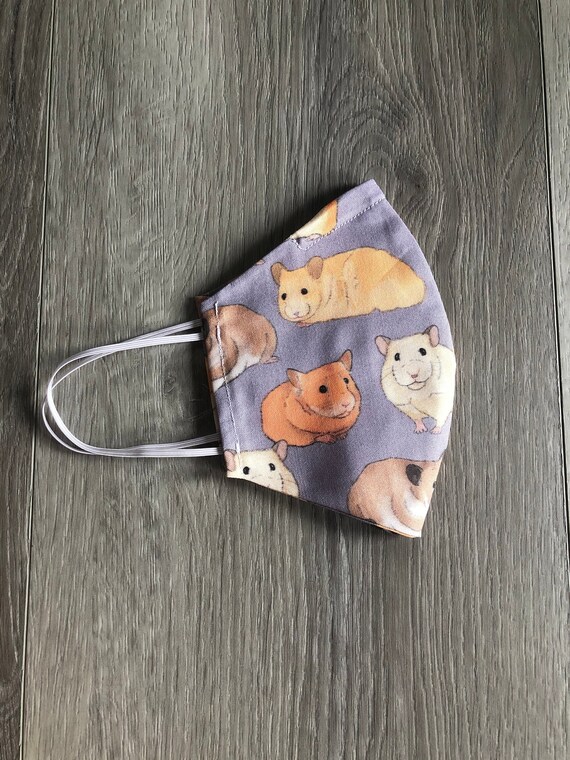 Purple Teddy Bear Hamster 100% Cotton Face Mask W/ Nose Wire - Etsy