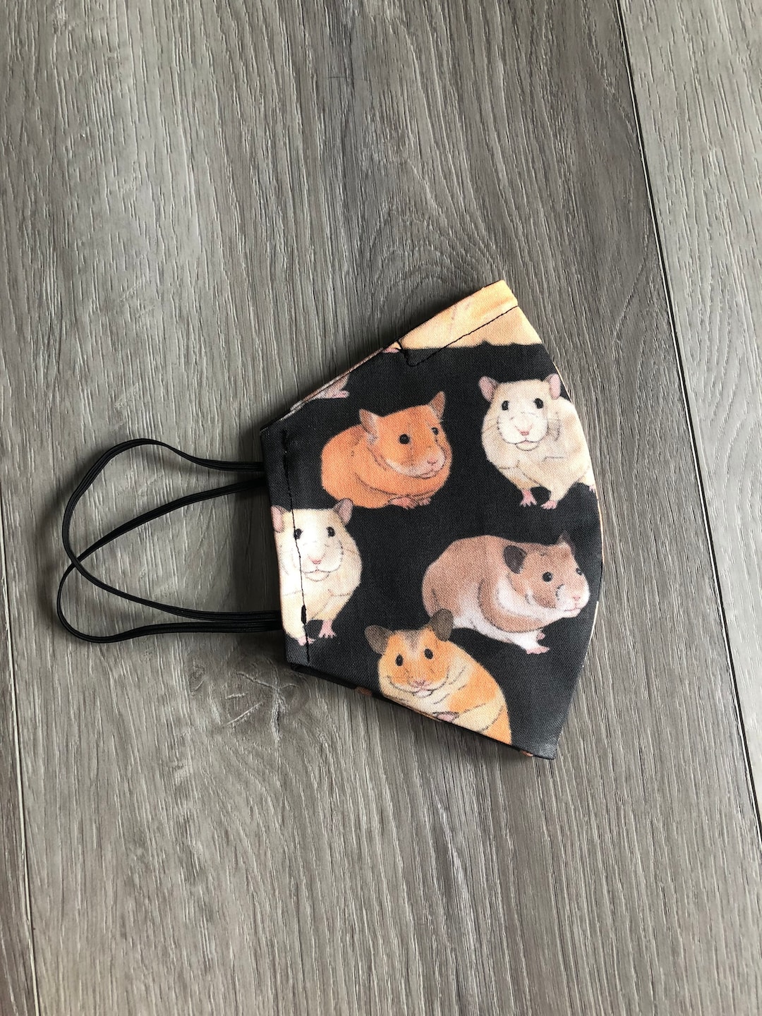 Black Teddy Bear Hamster Face Mask 100% Cotton Zero Waste Accessories ...