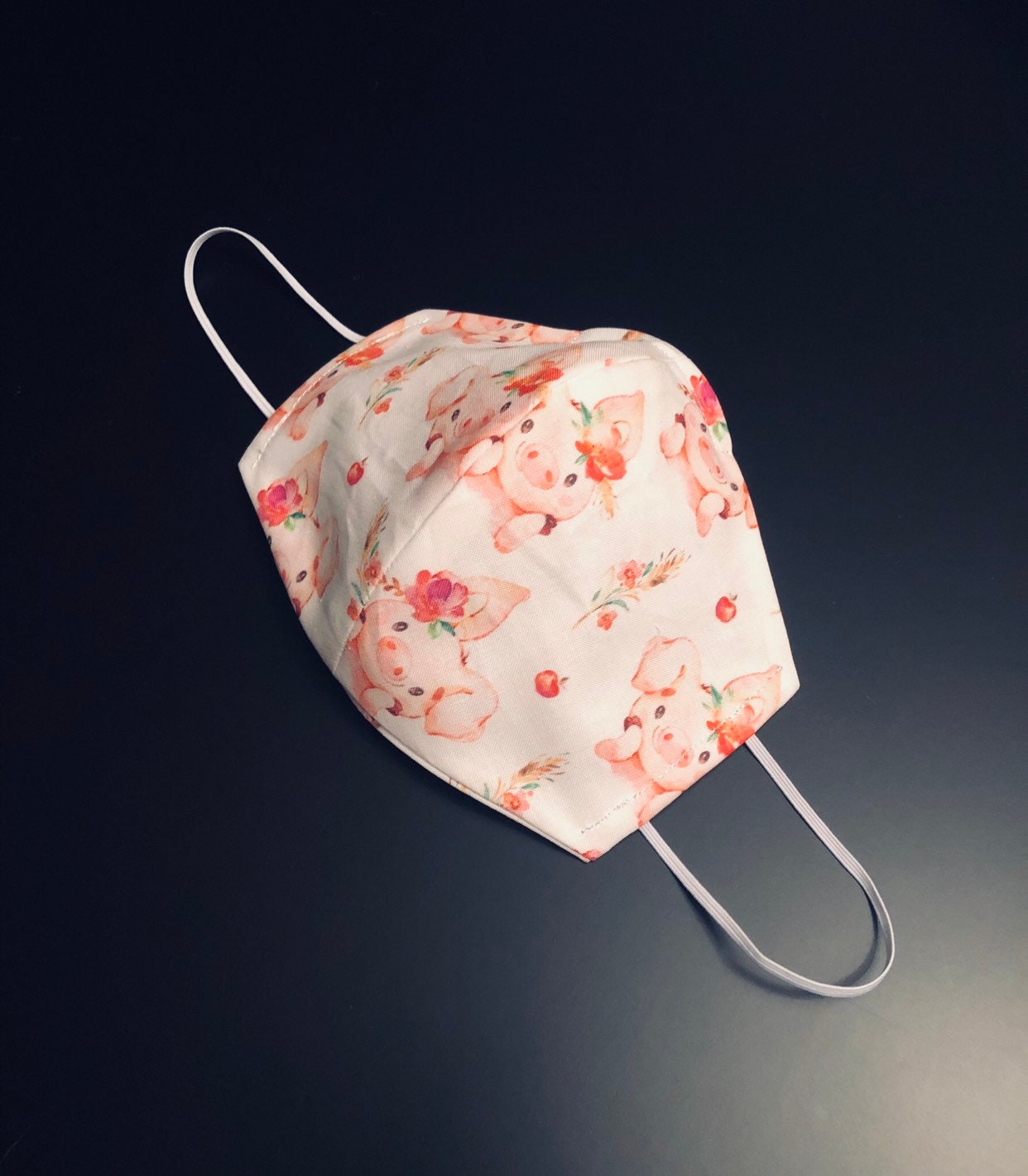 PINK PIGLETS Face Mask 100% Cotton Handmade Double Layered W/ - Etsy