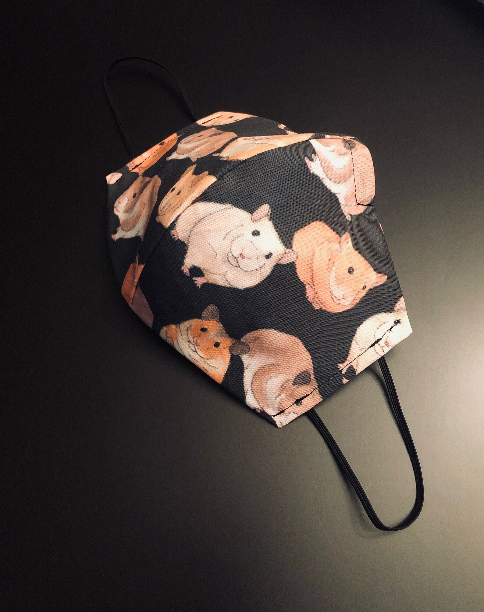 Black Teddy Bear Hamster Face Mask 100% Cotton Zero Waste Accessories ...