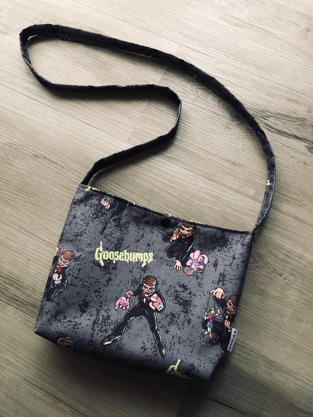 Scary Puppet Cartoon Bucket Bag 100% Cotton Handmade to Order W/ Snap ...